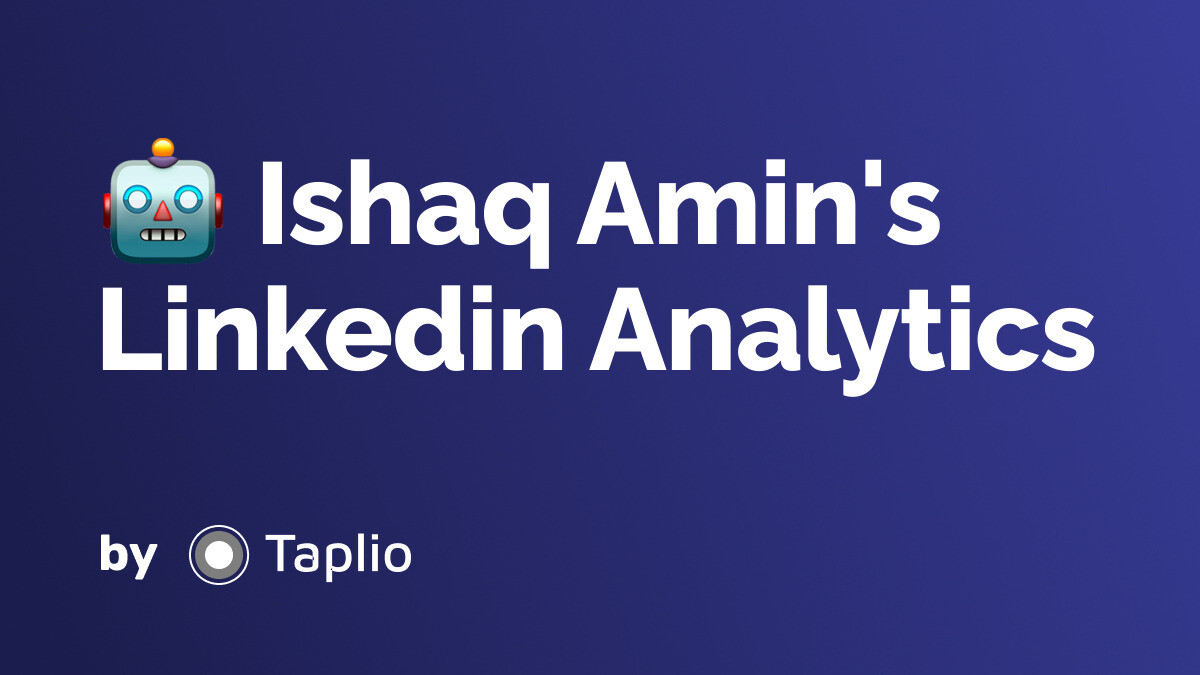 🤖 Ishaq Amin - LinkedIn Analytics by Taplio